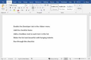 How To Make A Checklist In Microsoft Word In 5 Simple Steps