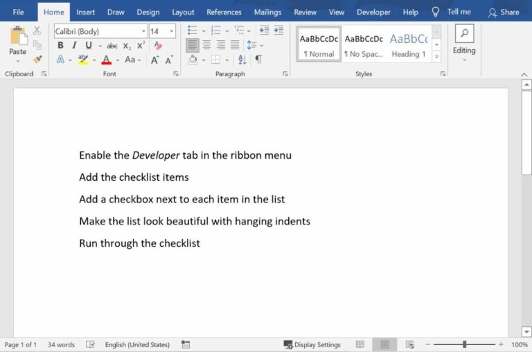 How To Make A Checklist In Microsoft Word In 5 Simple Steps