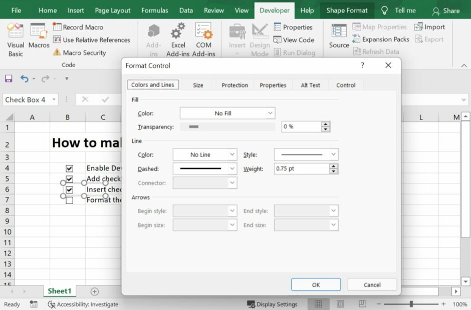 How To Make A Checklist In Excel In 5 Easy Steps