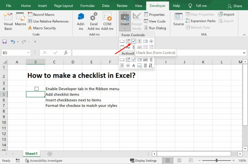 How To Make A Checklist In Excel In 5 Easy Steps Toggl Blog