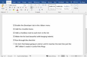 How To Make A Checklist In Microsoft Word In 5 Simple Steps