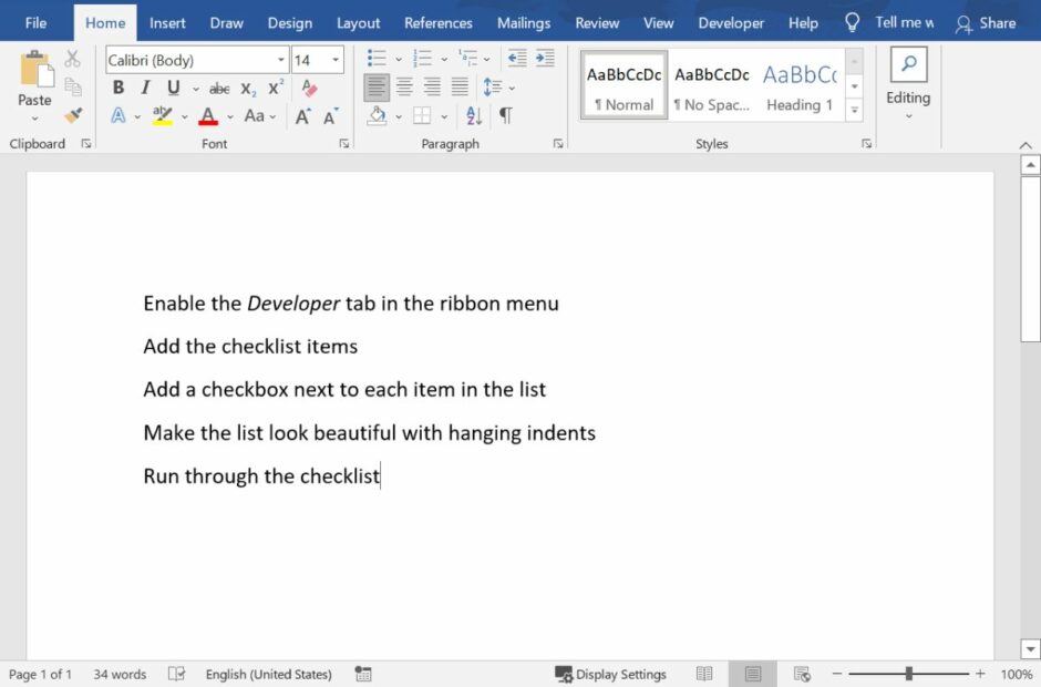 How To Make A Checklist In Microsoft Word In 5 Simple Steps