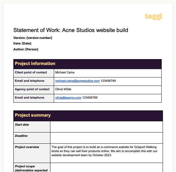 What Is A Statement Of Work A Guide For Beginners Toggl Blog