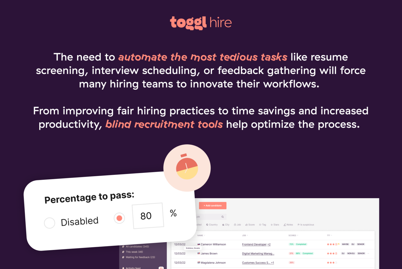 Top 6 Blind Recruitment Tools for 2025 • Toggl Hire
