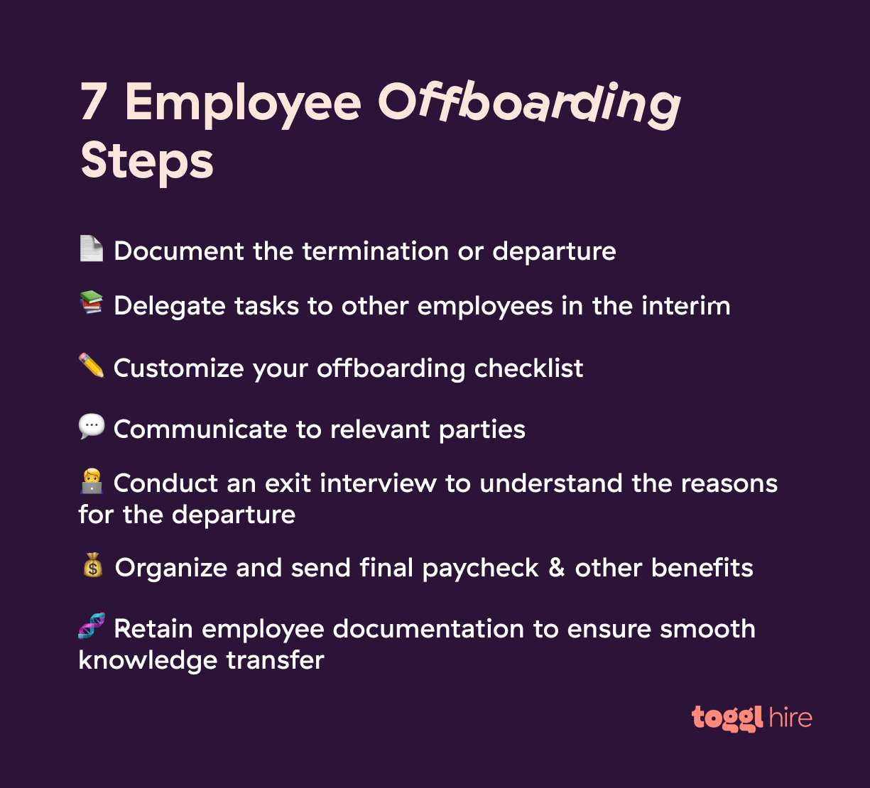 Employee Offboarding Checklist & 9-Step Process • Toggl Hire