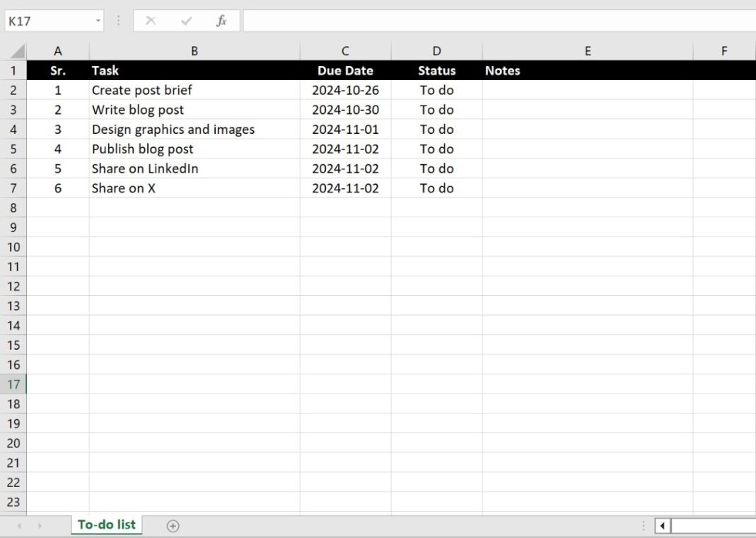 How To Make A Checklist In Excel In 5 Easy Steps