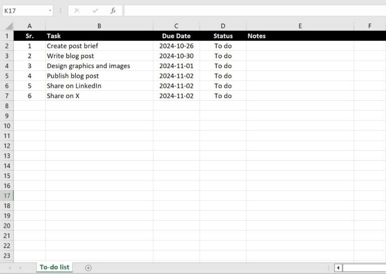 How To Make A Checklist In Excel In 5 Easy Steps