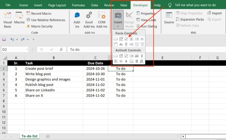 How To Make A Checklist In Excel In 5 Easy Steps