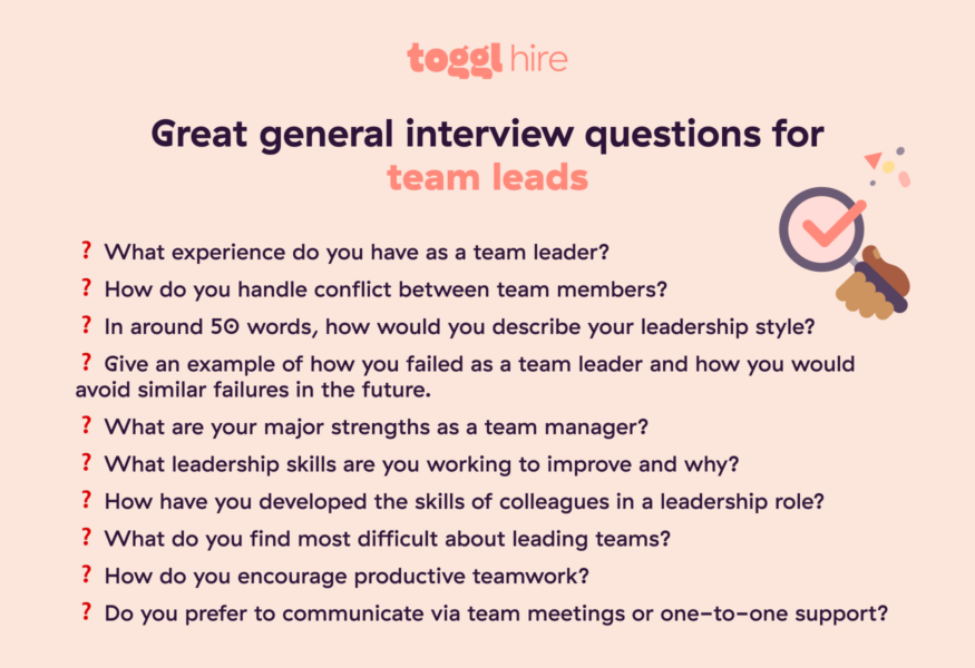 30 Great Team Lead Interview Questions & Sample Answers